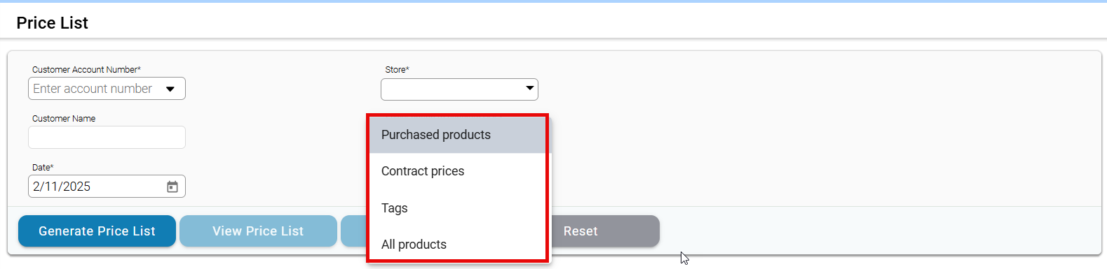 Price list – Help Center