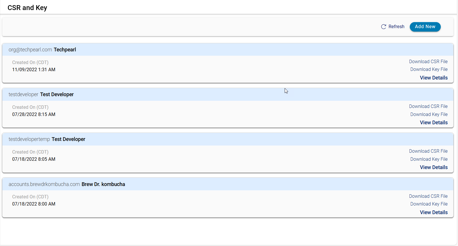 CSR & Key – Help Center