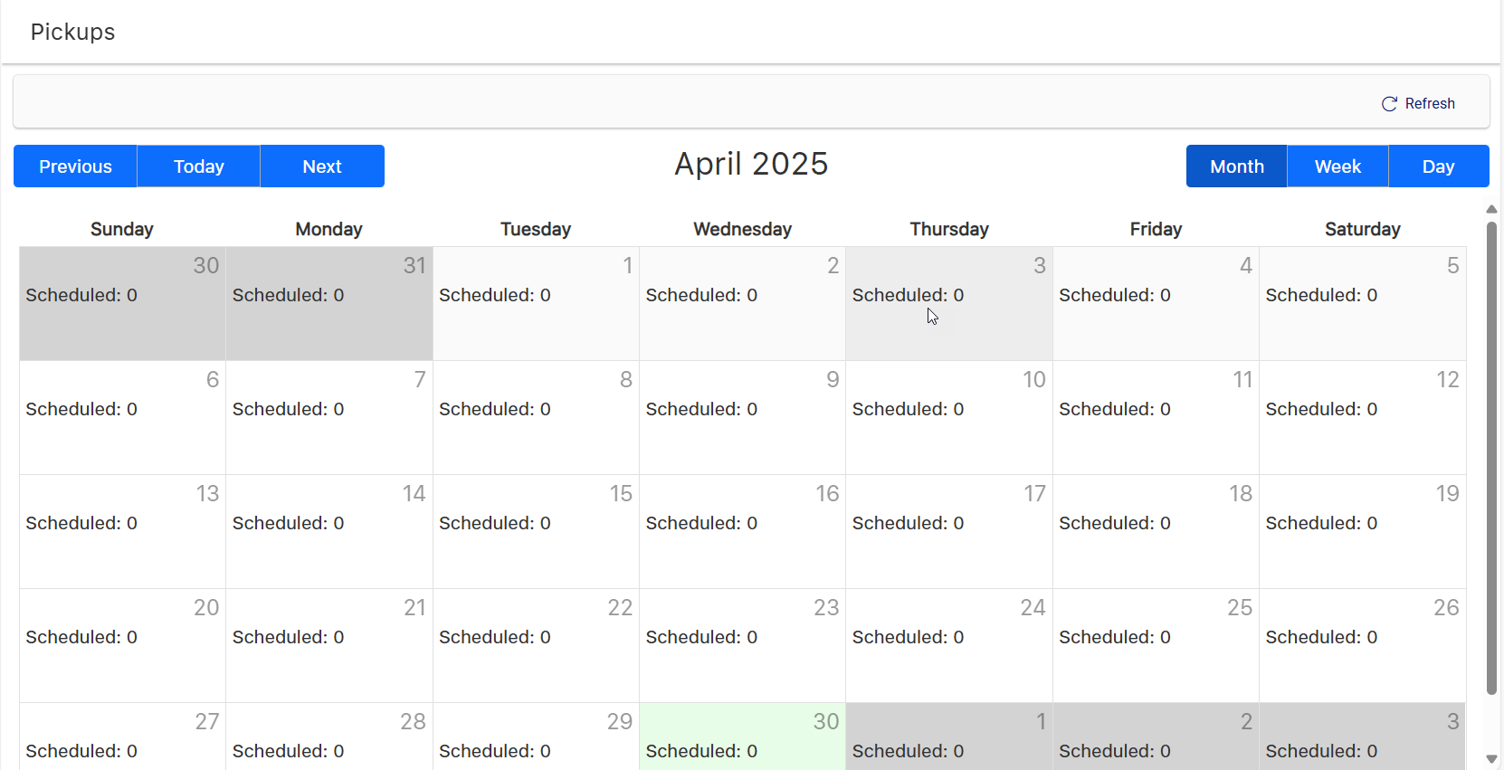 Pickup Calendar – Help Center